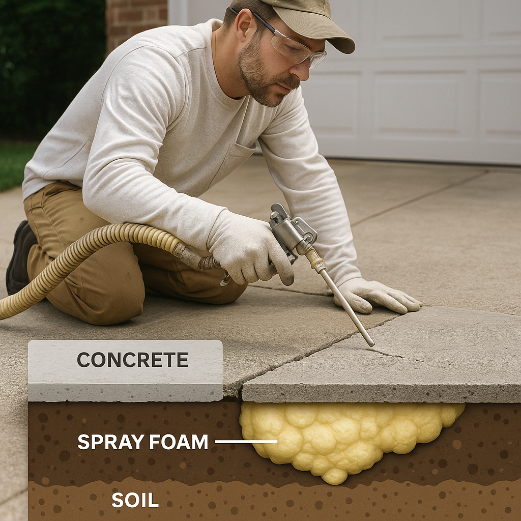 Concrete Lifting With Spray Foam Insulation | Symmtrex